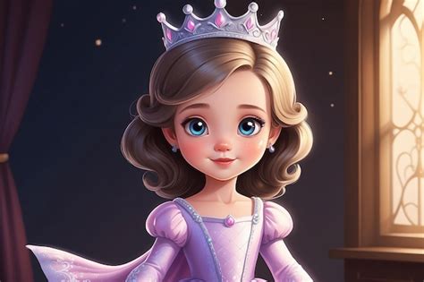 Ilustração de uma menina bonita vestindo um traje de princesa Foto