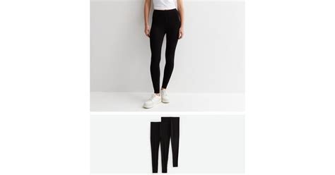 2 Pack Black High Waist Leggings New Look