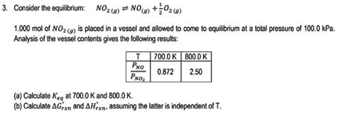 Solved Consider The Equilibrium Noz 9 Not 10269 000 Mol Of Noz