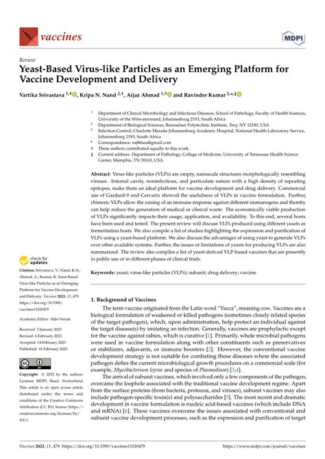 Pdf Yeast Based Virus Like Particles As An Emerging Platform For