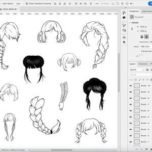 Photoshop Braids Brushes Adobe Fresco Braid Brush Braids Stamp Adobe Photoshop Hairdo