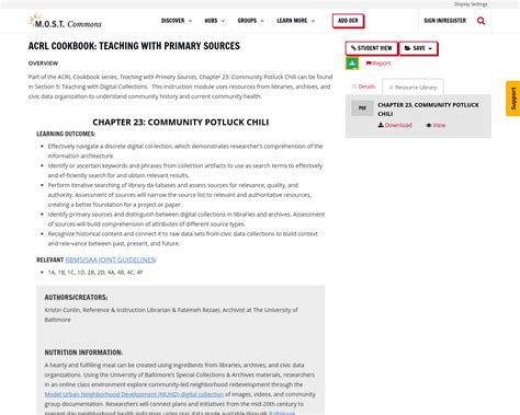 Acrl Cookbook Teaching With Primary Sources Maryland Open Source