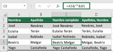 Combinar texto de dos o más celdas en una celda Soporte de Office