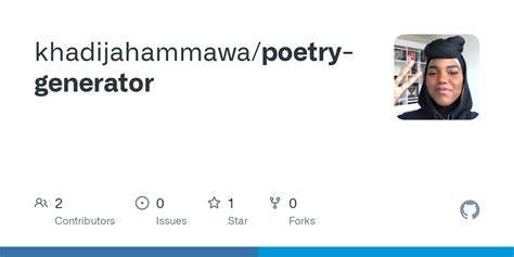 GitHub Khadijahammawa Poetry Generator