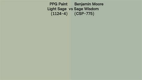 Ppg Paint Light Sage 1124 4 Vs Benjamin Moore Sage Wisdom Csp 775