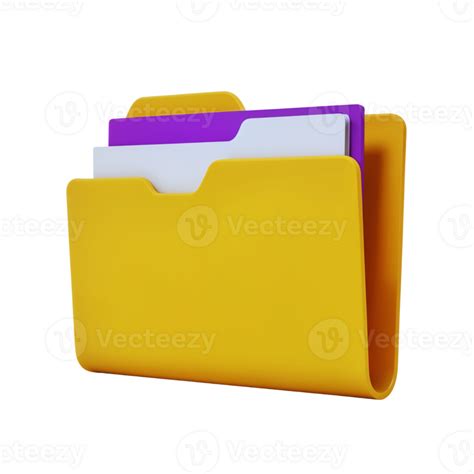 Stylish Yellow Folder With Document Icons Displayed 58818246 Png