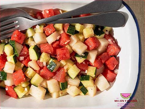 Receta de ensalada de melón y sandía Refrescante y deliciosa