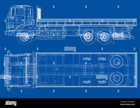 European Truck Outlined Vector Stock Vector Image And Art Alamy