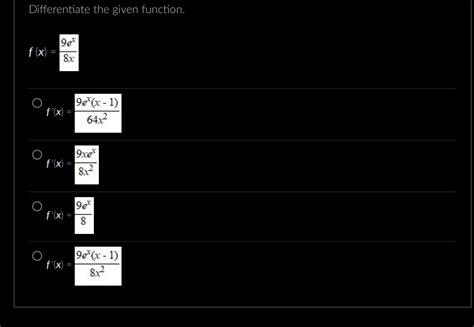 Solved Differentiate The Given