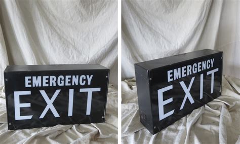 Vintage Emergency Exit Sign Quintessential DuckeggBLUE