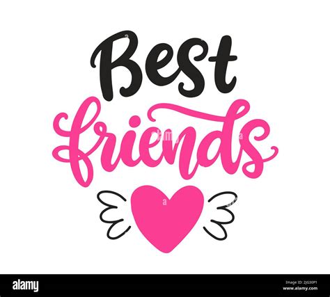 Best Friends Friendship Day Hand Lettering Phrase Stock Vector Image