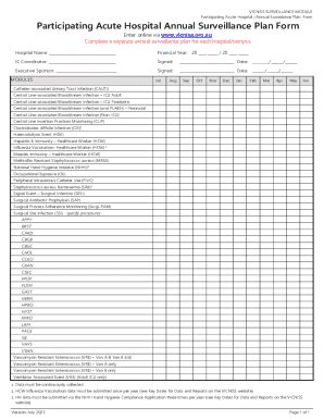 Fillable Online Participating Acute Hospital Annual Surveillance Plan
