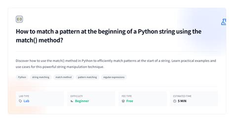 How To Match A Pattern At The Beginning Of A Python String Using The Match Method Labex