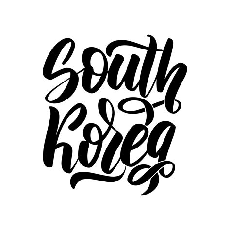 South Korea Lettering Handwritten Stock Typography Calligraphy For
