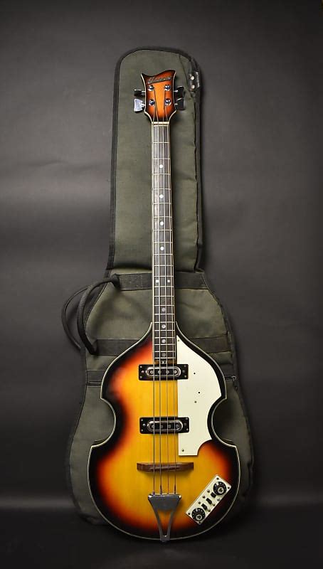 1960s Univox Lectra Violin Bass Sunburst Finish Electric Reverb