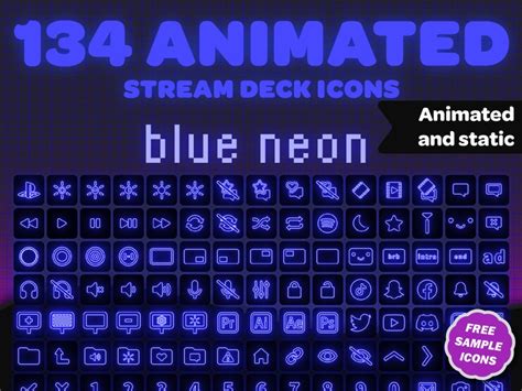 Animated STREAM DECK ICONS Neon Bundle Streamer Twitch Etsy