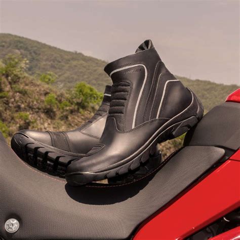 Bota Masculina Motociclista Vnt Couro Preto Vntboots