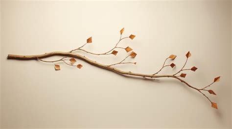 Dry Twig With Leaves Premium Ai Generated Image