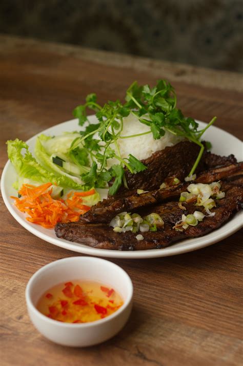 C1 Grilled Beef Short Ribs On Steamed Rice Cơm Sườn Bò Nướng Pho Smile