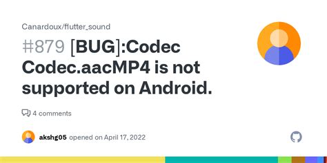 Bug Codec Codecaacmp4 Is Not Supported On Android · Issue 879