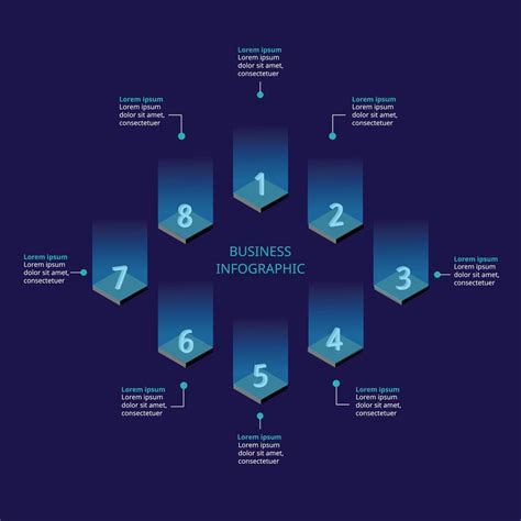 Step Number Chart Template For Infographic For Presentation For 8