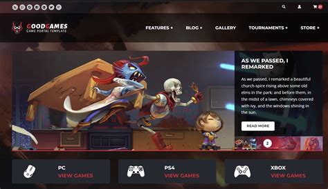 Скачать бесплатно html css шаблон игрового сайта goodgames
