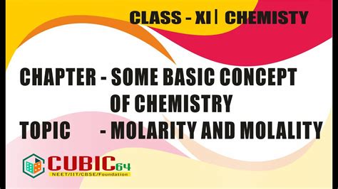 Molality And Molarity Youtube