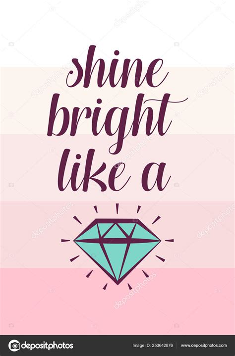 Shine Bright Diamond Poster Greetings Card Stock Vector By