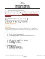 Lab 5 Lesson 5 Managing Files And Directories Activity 5 2 3 1 Docx