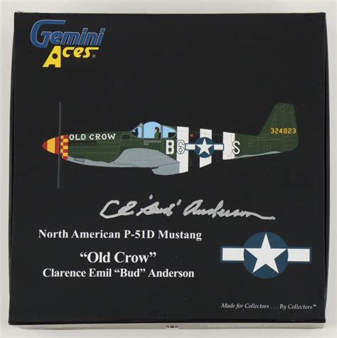 Colonel Bud Anderson Signed Old Crow P 51d Mustang 172 Scale Die