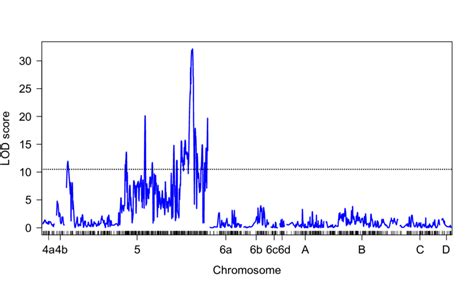 Qtl Analysis Using The Binary Interval Mapping Model Results Indicate Download Scientific