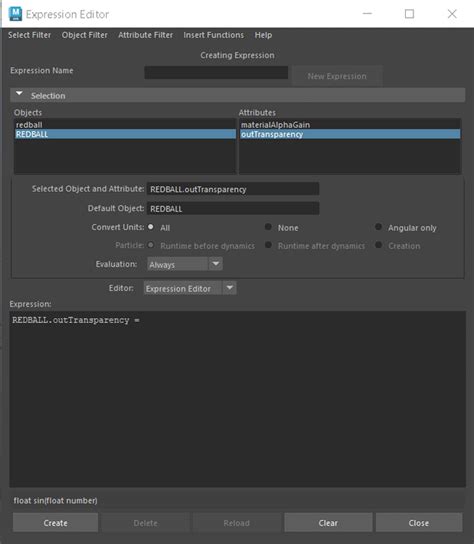 Any Idea How To Animate Out Transparency Using Expression Editor R Maya