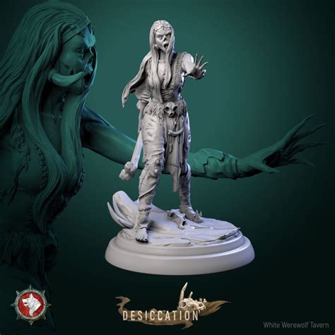 3d Printable Zombie Barbarians Female 32mm Set 6 Miniatures Pre