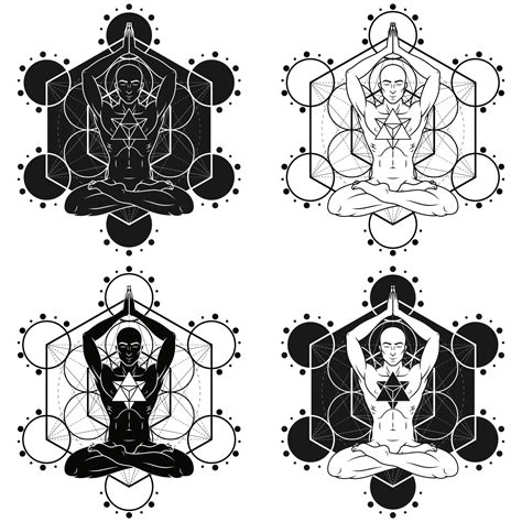 Vector Design Of Meditating Man With Metatron Background 13131461