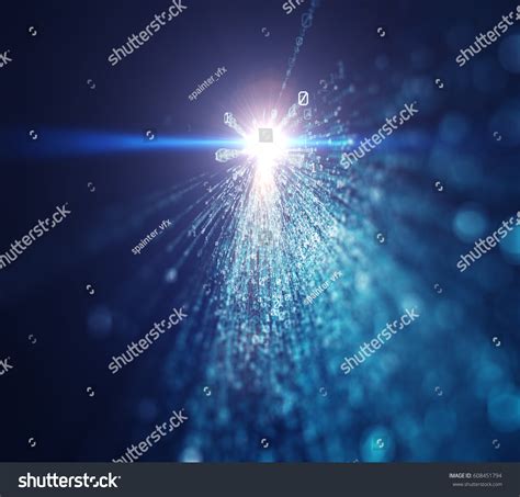 technology background binary code flying through stock illustration