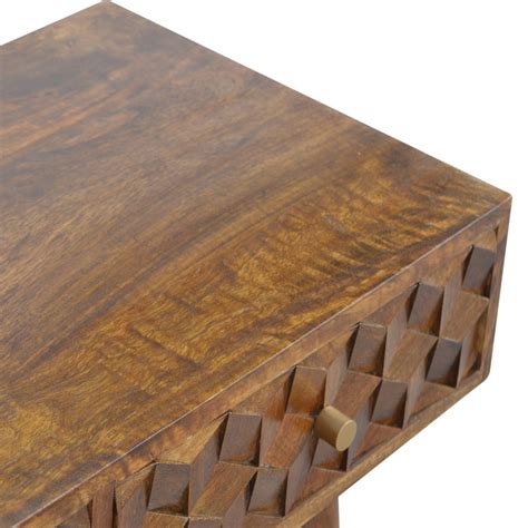 Chestnut Cube Console Table Belvic Furniture
