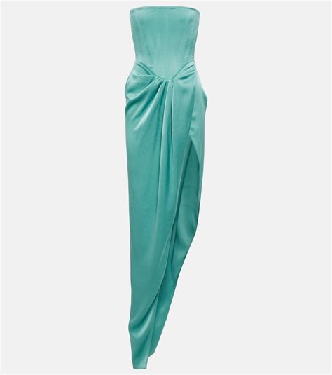 Strapless Gathered Gown In Black Alex Perry Mytheresa