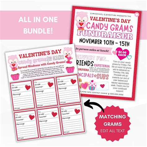 Cute Valentines Candy Gram Fundraiser Simple Desert Designs