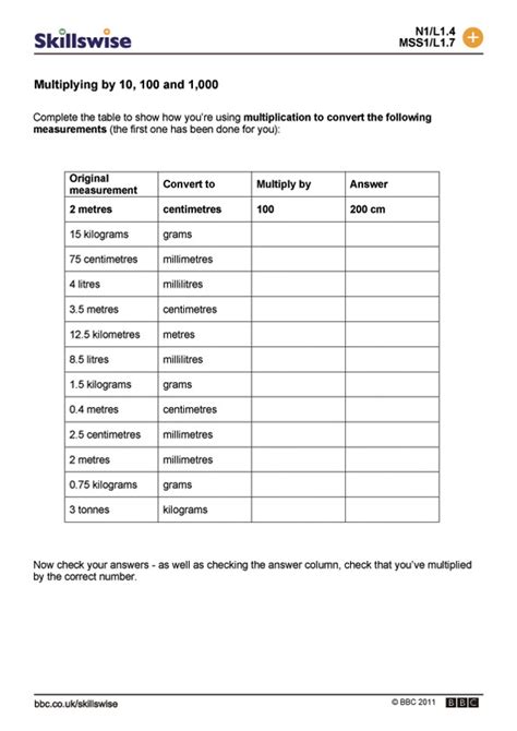 Multiplying By 10 100 And 1000