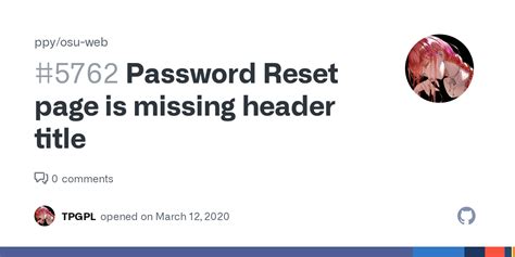 Password Reset Page Is Missing Header Title · Issue 5762 · Ppyosu Web