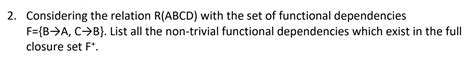 solved 2 considering the relation r abcd with the set of