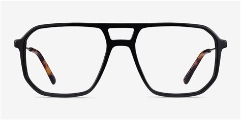 Iconic Aviator Black And Silver Full Rim Eyeglasses Eyebuydirect
