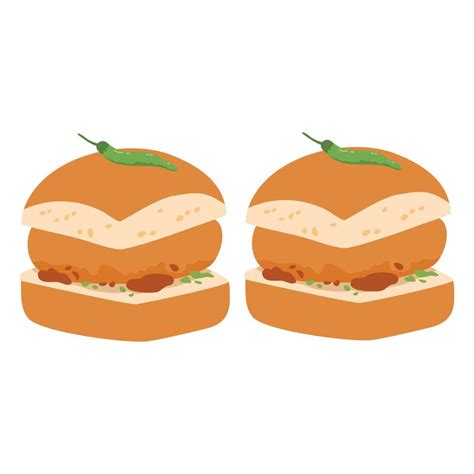 Indian Street Food Vada Pav 53918316 Vector Art At Vecteezy