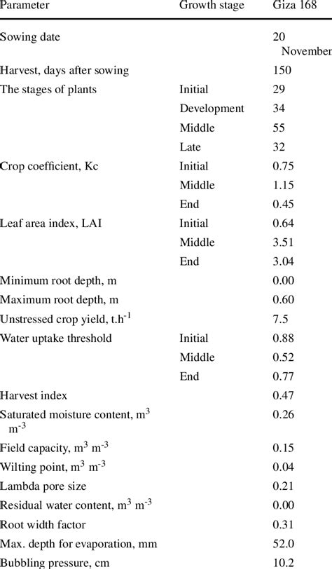 main calibrated values of input parameters of 100 fi and 100 m n 0