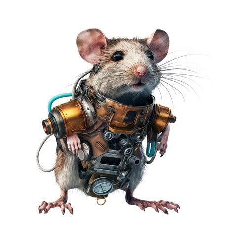 Premium Ai Image A Drawing Of A Rat Wearing A Robot Suit With A Gold