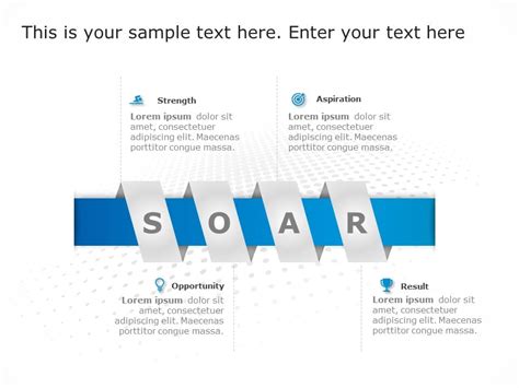 Blue Ribbon SOAR Analysis Diagram With Icon Highlights Slide Template