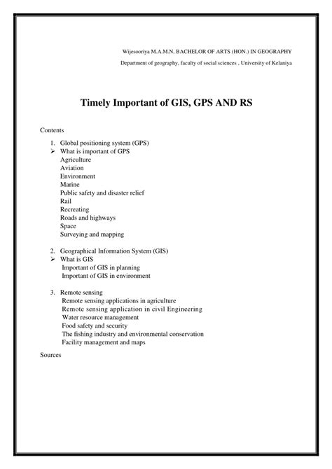 Pdf Timely Important Of Gis Gps And Rs Contents