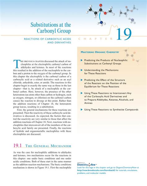 Substitutions At The Carbonyl Group Reactions Of Carboxylic Acids