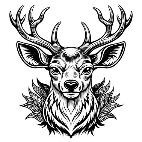 Premium Vector Detailed Deer Head Illustration