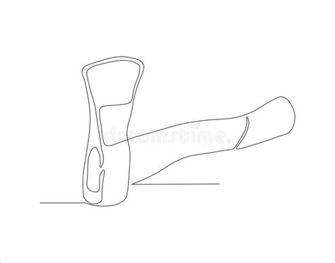 Continuous Line Drawing Of Axe One Line Of Axe Hatchet Continuous Line Art Editable Outline